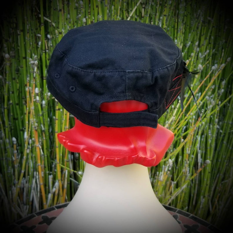 Vintage Military Style Cadet Cap Distressed Canvas Punk Rocker | Etsy