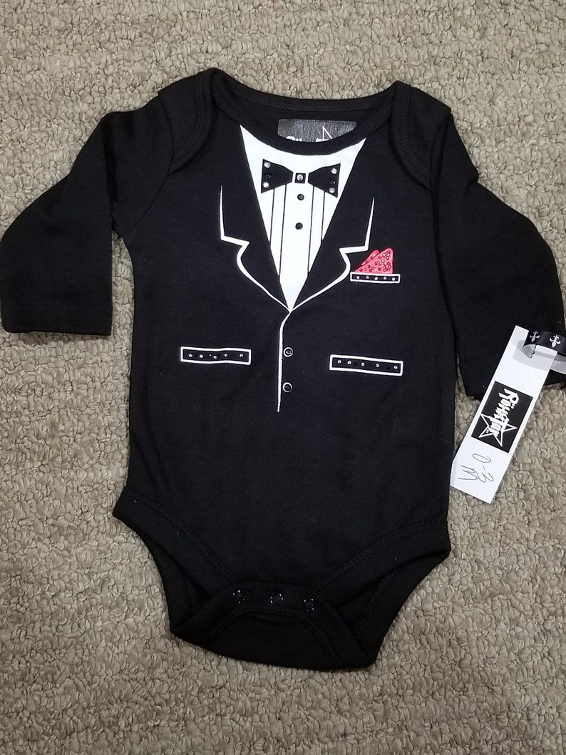 Awesome Infant Baby Tuxedo Vest Gorgeous Black Tie Outfit | Etsy