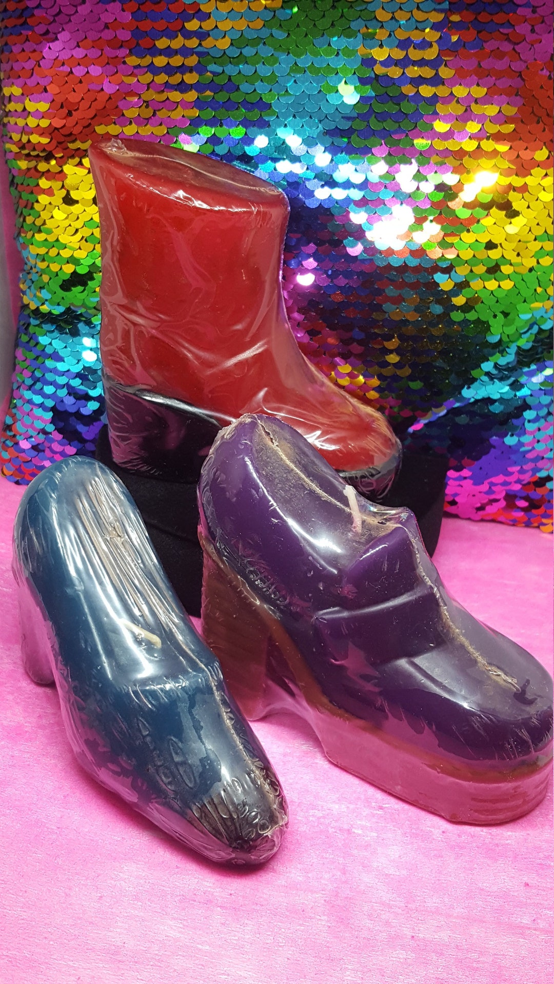 Groovy Vintage 1970s Platform Shoe Candles Retro Disco Fever Shoe ...