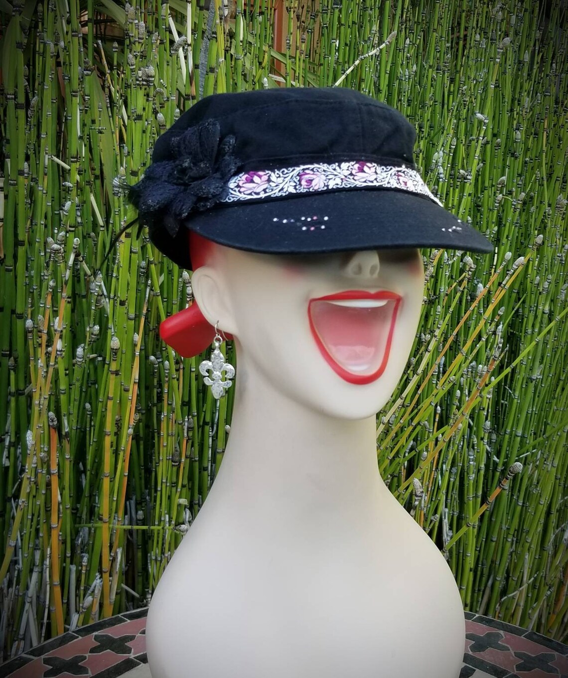 Vintage Military Style Cadet Cap Distressed Canvas Punk Rocker | Etsy