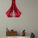 Red Pendant Light Modern Chandelier Lighting Wood Hanging - Etsy