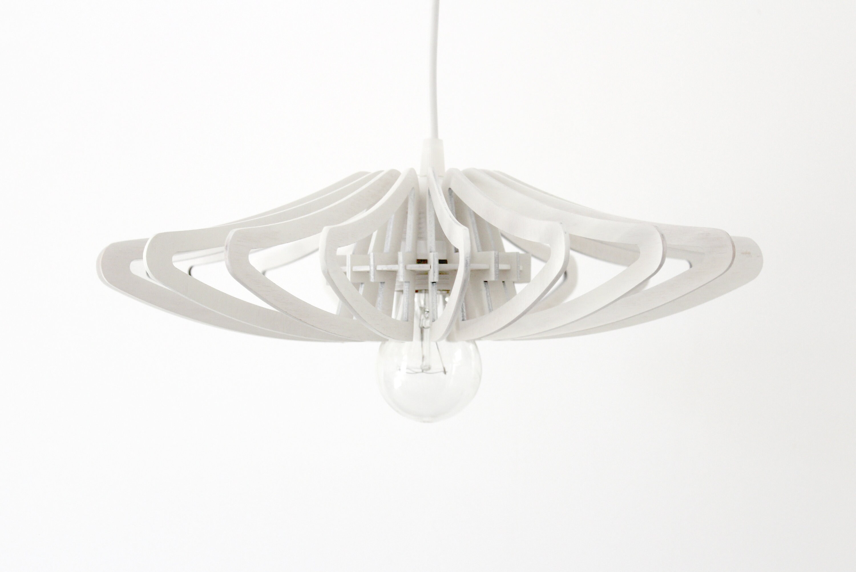 White Pendant Light Wood Pendant Light Hanging Dining | Etsy