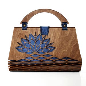 Wood Hand Bag, Top Handle Bag , Silk Formal Bag, Evening Handbag ...