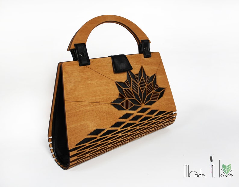 Wood Hand Bag, Top Handle Bag , Silk Formal Bag, Evening Handbag ...