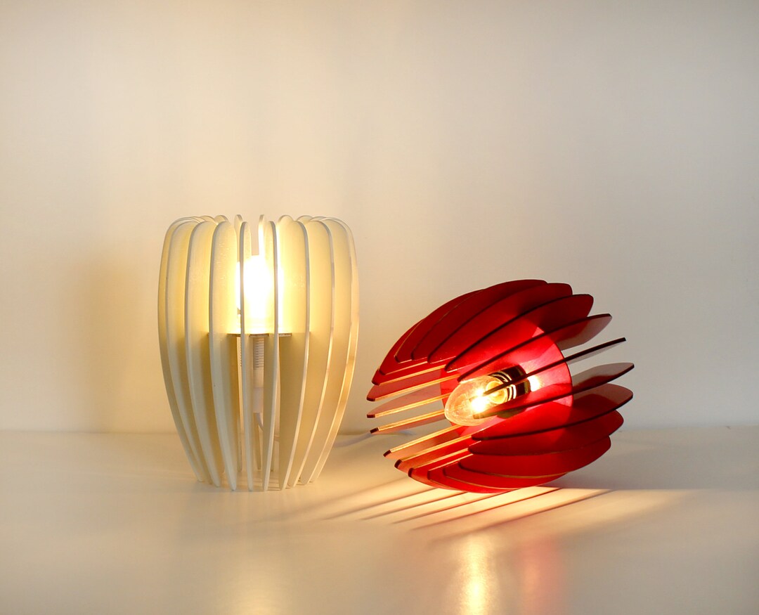 Modern Table Lamp / Desk Lamp / Bed Side Light / Wood Lamp Shade ...