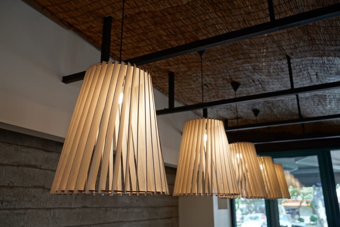 Scandinavian LARGE Wooden Lamp Wooden Pendant Lamp, Plywood Hanging ...