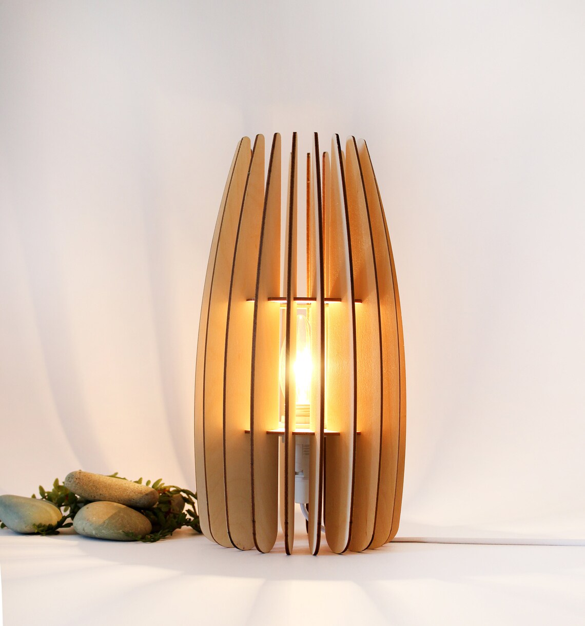 Modern Table Lamp / Desk Lamp / Bed Side Light / Wood Lamp - Etsy
