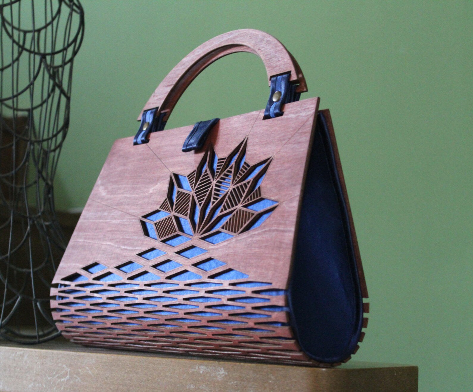 Wood Hand Bag Top Handle Bag Silk Formal Bag Evening - Etsy