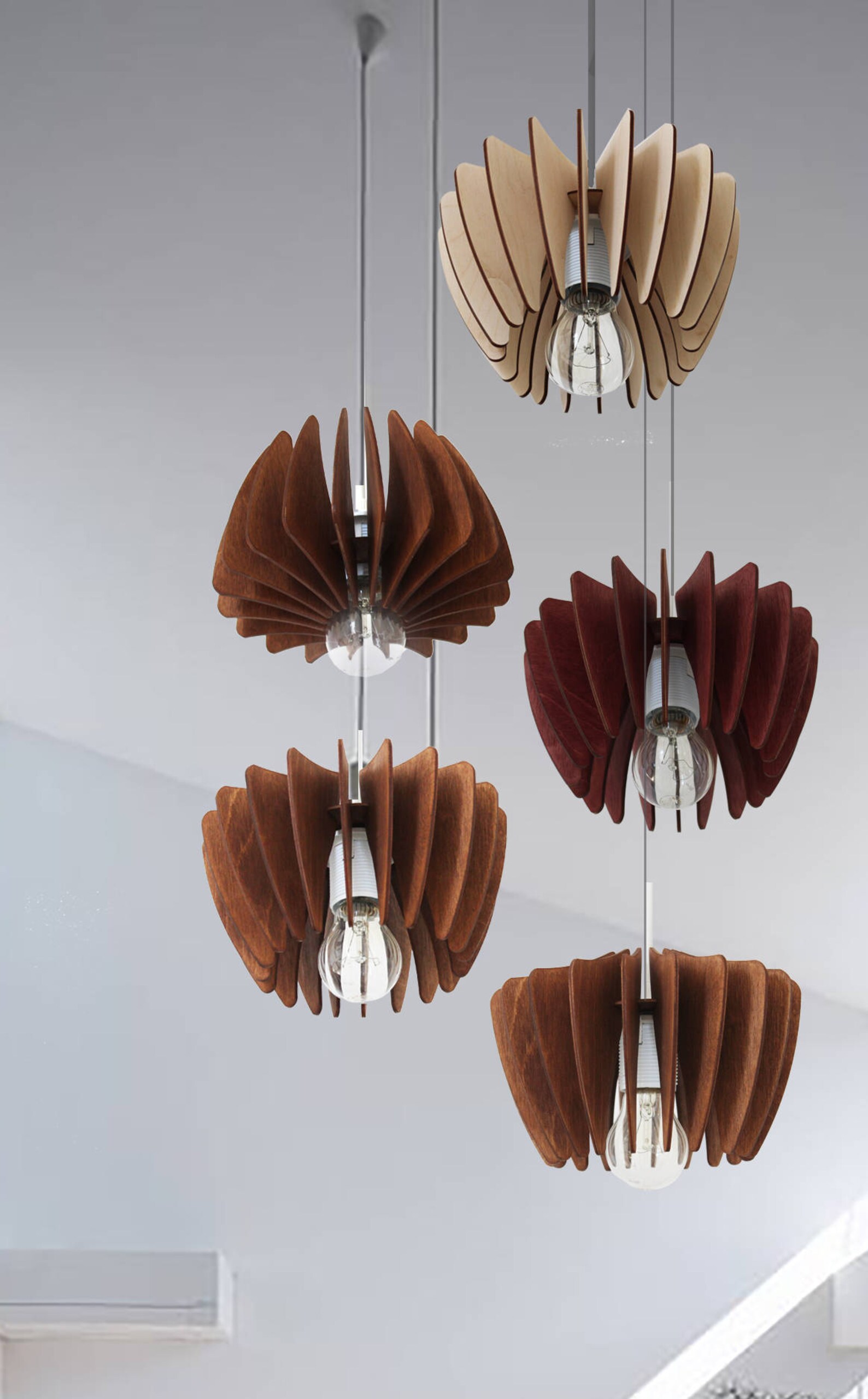 Wood Pendant Light Minimalist Design Lamp Ceiling Fixture | Etsy