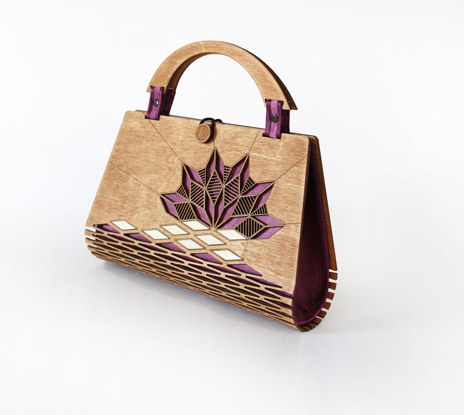 Top Handle Bag, Wooden Handbag , Silk Bag, Formal Handbag, Evening ...