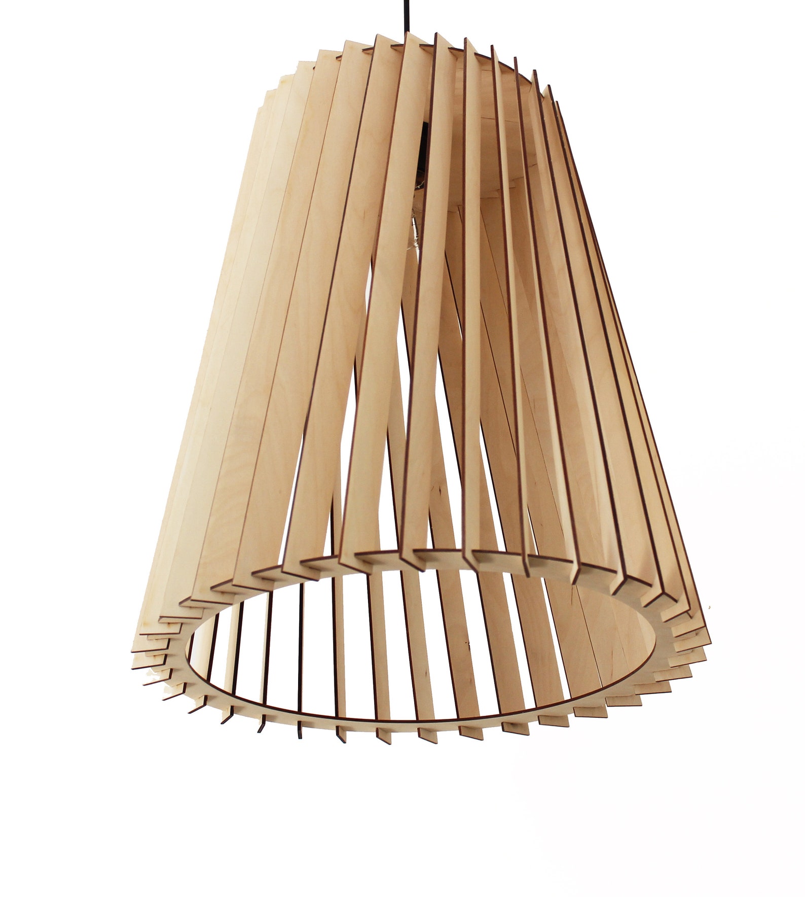Scandinavian LARGE Wooden Lamp Wooden Pendant Lamp, Plywood Hanging ...
