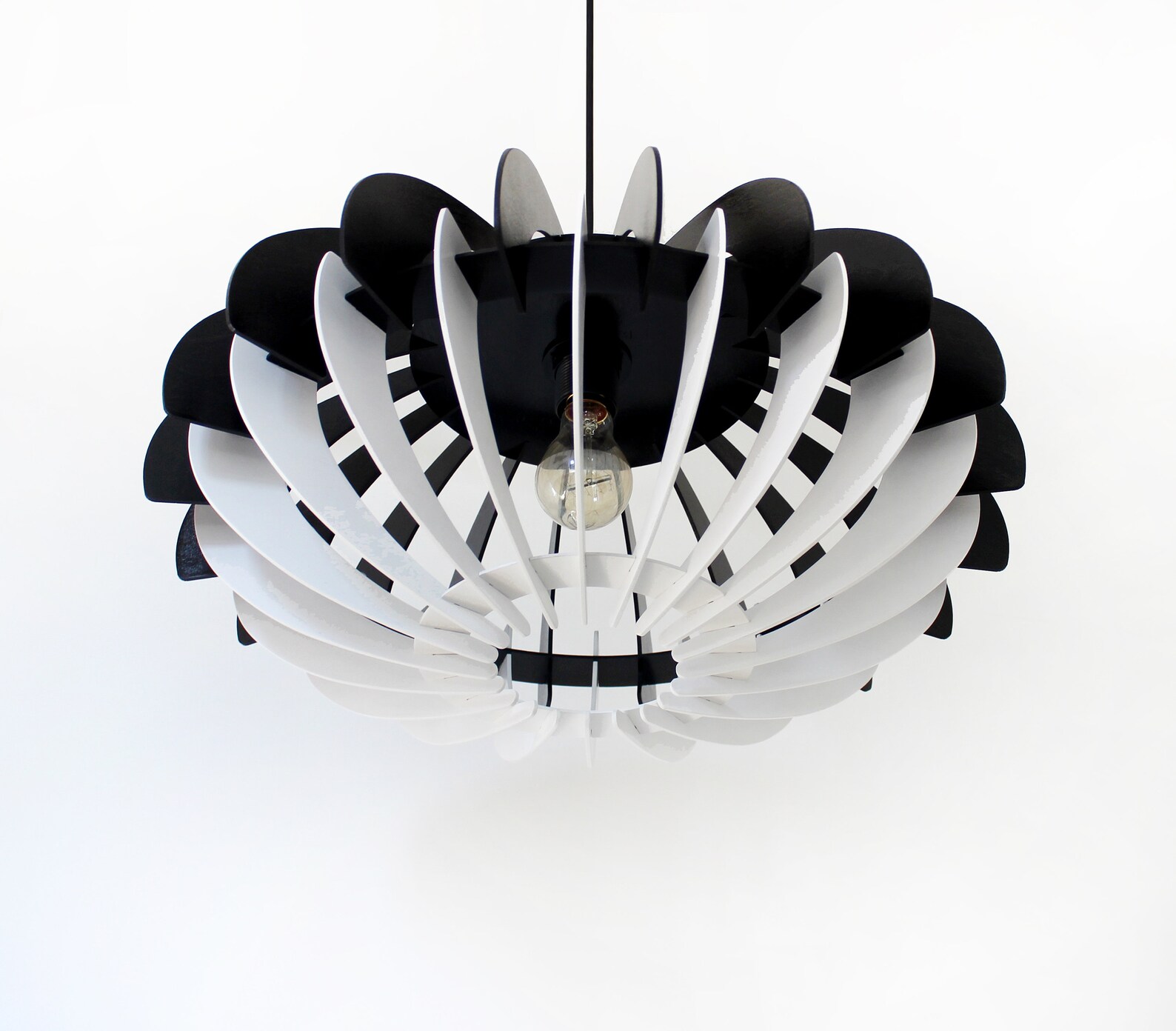 Pendant Light, Wood Scandinavian Ceiling Lamp, Dining Hanging Light ...