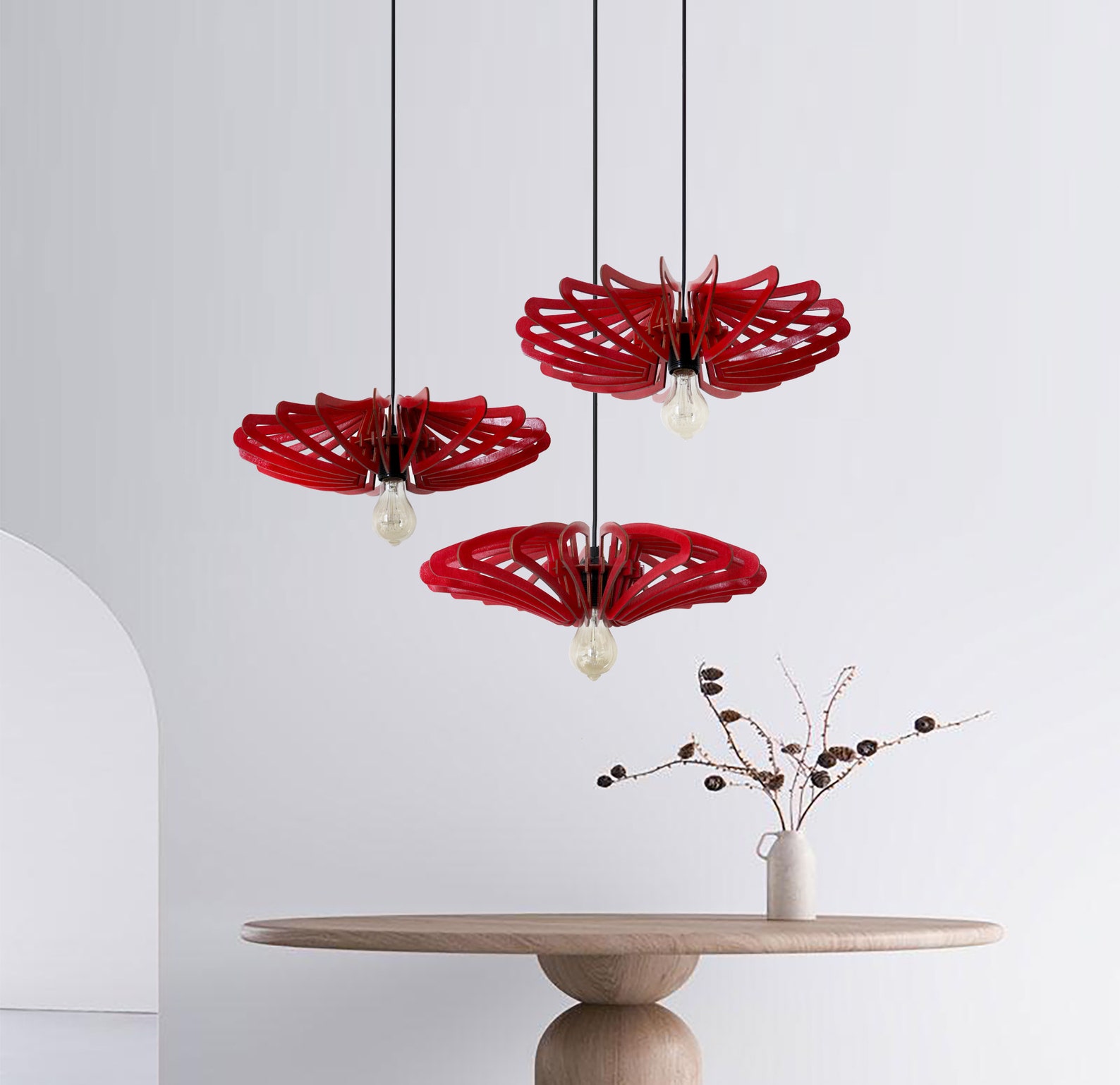 Wood Pendant Light Hanging Dining Lamp Bedroom Lamp Ceiling - Etsy