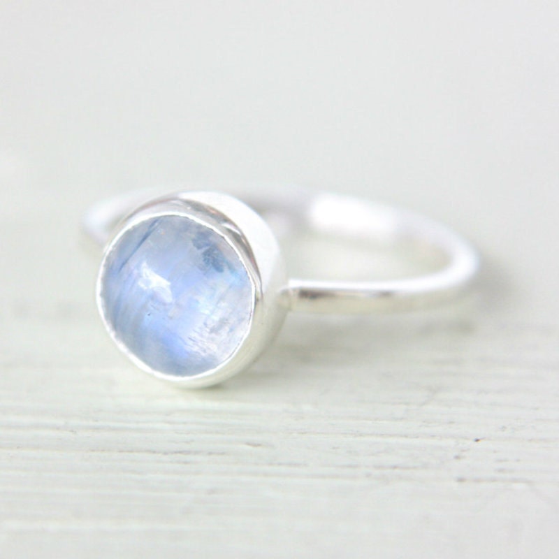 Moonstone Ring Sterling Silver Stacking Ring Stacker - Etsy