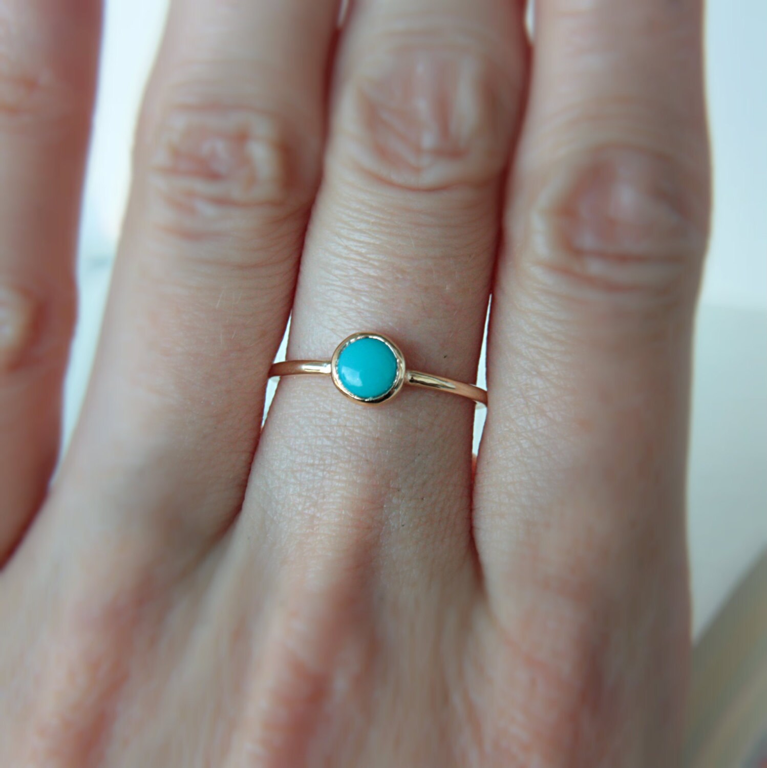 Turquoise Gold Ring 14k Turquoise Engagement Ring Arizona | Etsy