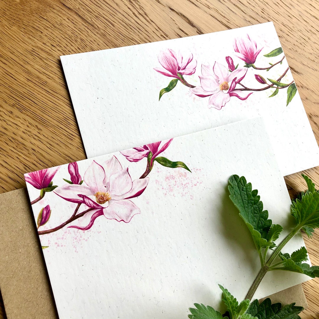Magnolia Note Cards A6 Note Cards Notelets and Envelopes Postcards ...