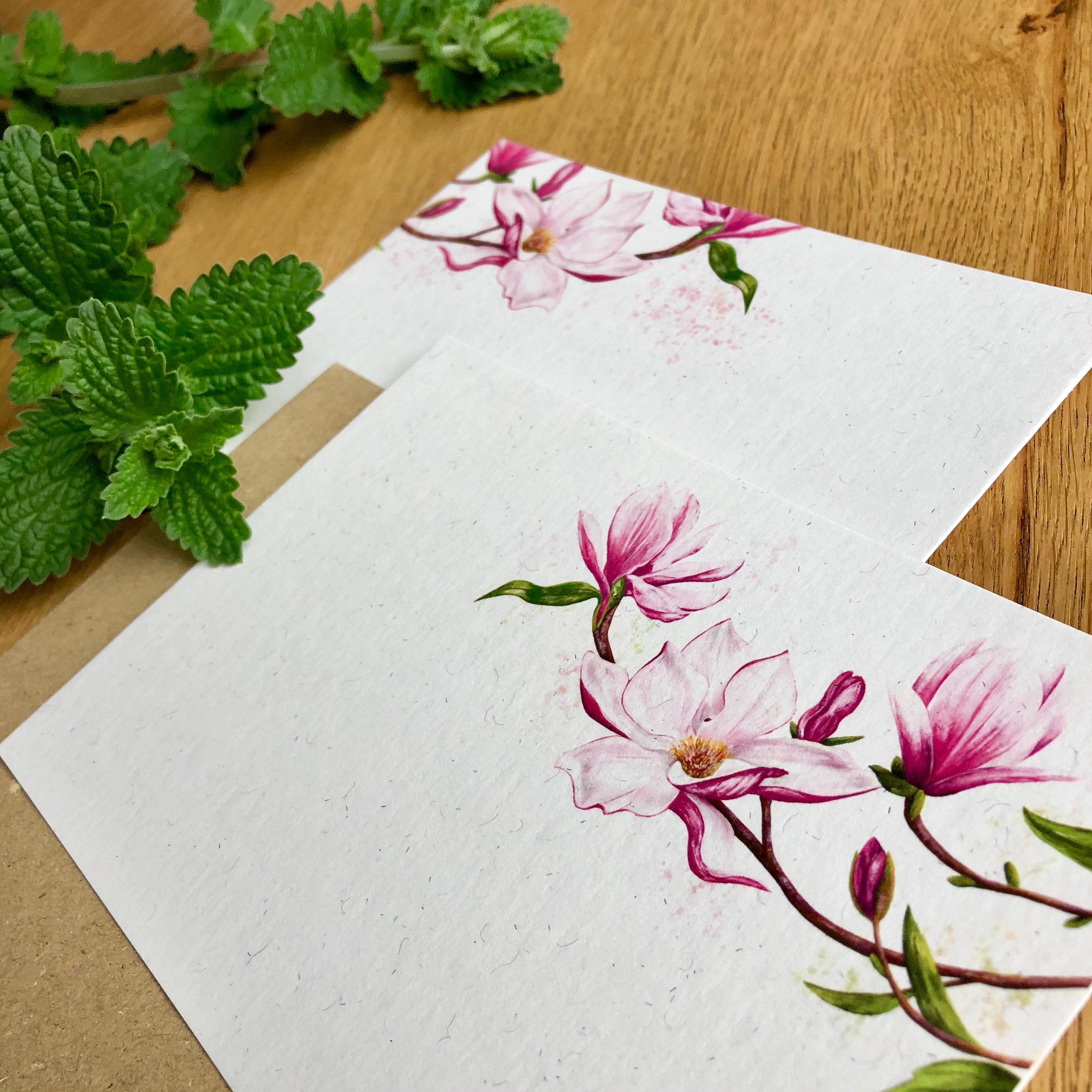 Magnolia Note Cards A6 Note Cards Notelets and Envelopes Postcards ...