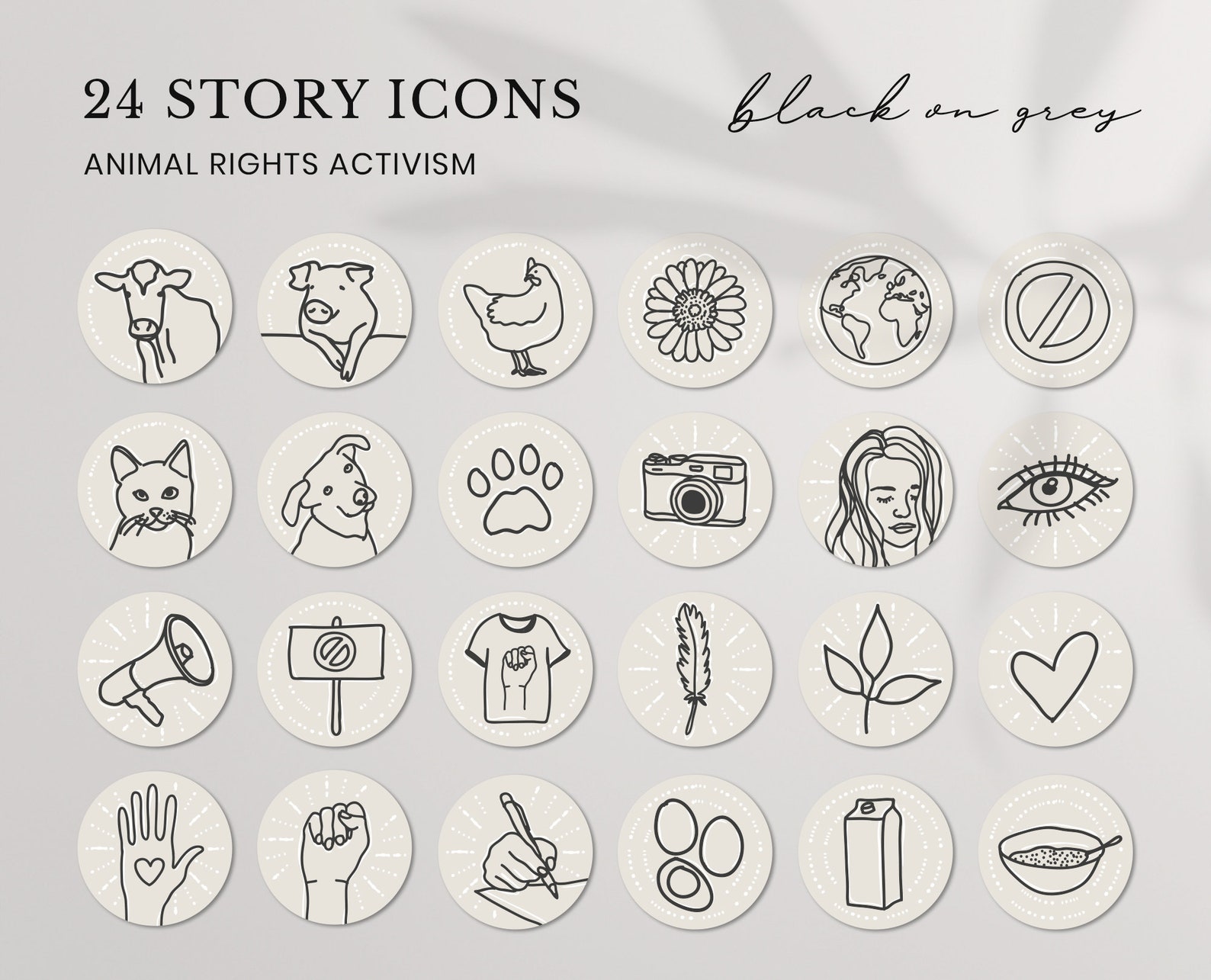 Animal Rights Activism Instagram Story Highlight Icons Instant Download ...