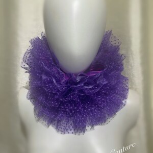 Purple Spotty Neck Frilly Neck, Jabot, Cravat, Victorian, Ruffle Neck ...