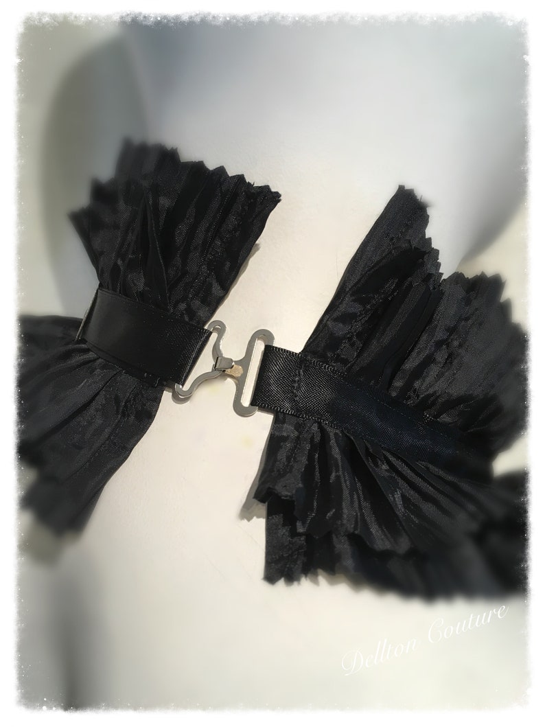 Black Taffeta Jabot Cravat Ruffle Frilly Collar Steampunk - Etsy