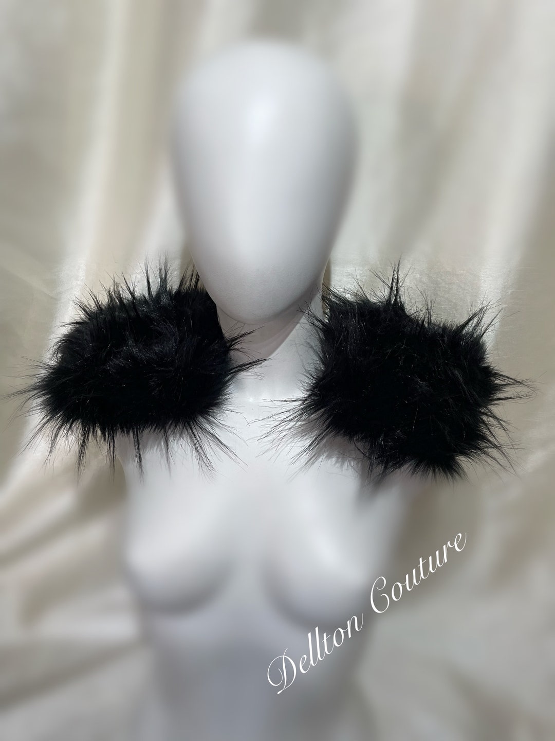 Epaulettes Black Monster Faux Fur Pin on Your Clothing Burning Man ...