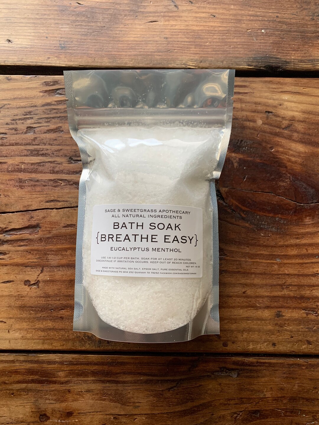 Preorder: Chest Cold Relief Bath Soak Epsom Sea Salt Dea Sea - Etsy