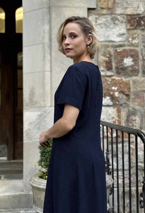 1960s Sincerely Gidding Jenny Navy Blue Short Sleeved… - Gem