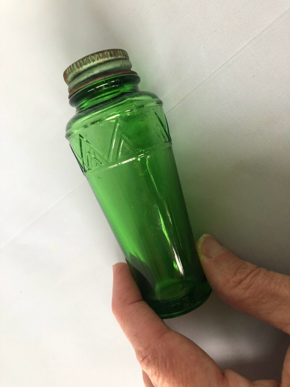 Green Depression Glass Salt Shaker With Zig Zag Pattern - Etsy