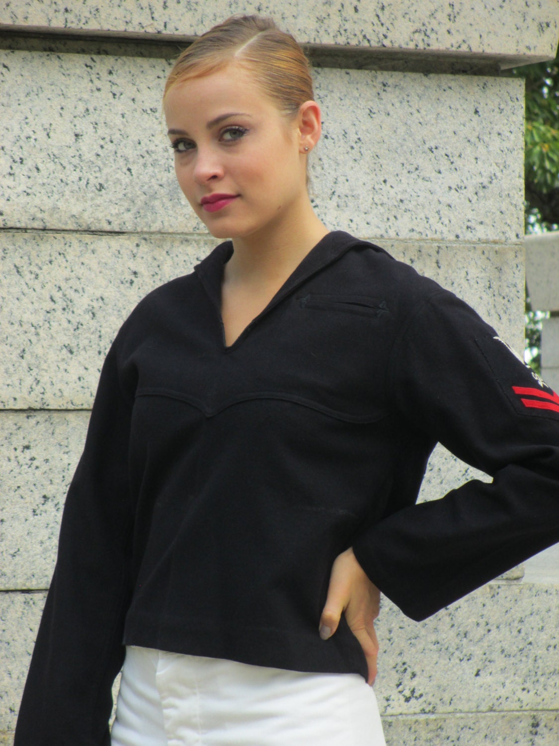 World War 2 II Coast Guard Navy Blue Uniform Jersey Top Blouse Pullover ...