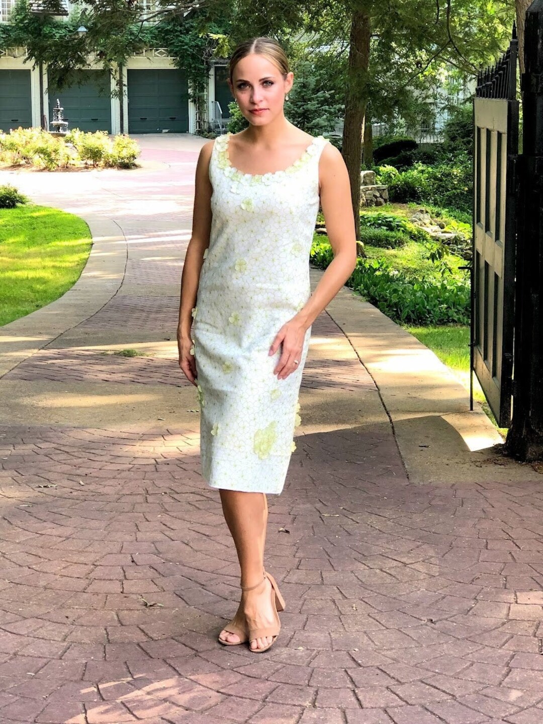 1960s Tina Leser Original Sleeveless Shift Dress White Linen With ...