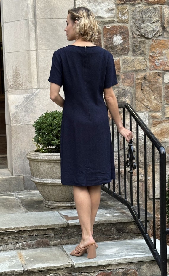 1960s Sincerely Gidding Jenny Navy Blue Short Sleeved… - Gem