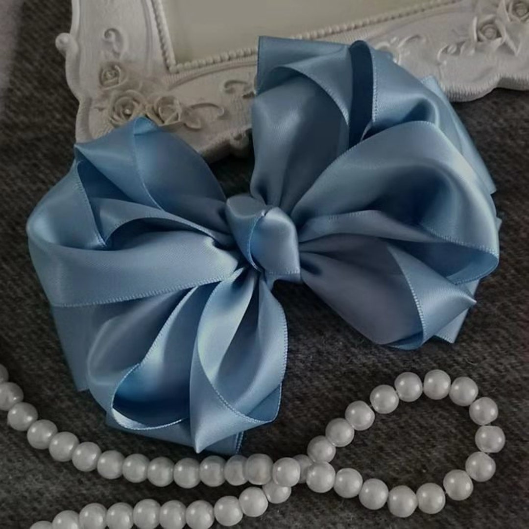 Handmade Satin Ribbon Bow in French Blue and Over 150 Colors to Choose ...