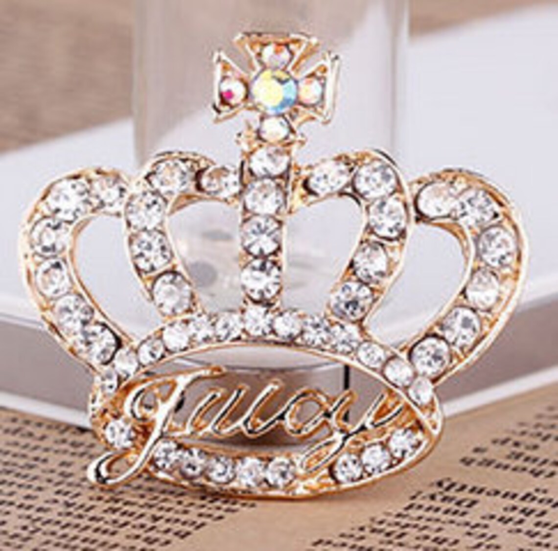 4 Flat Back Rhinestone Button Crown Button 39x36 Mm BL-015 - Etsy