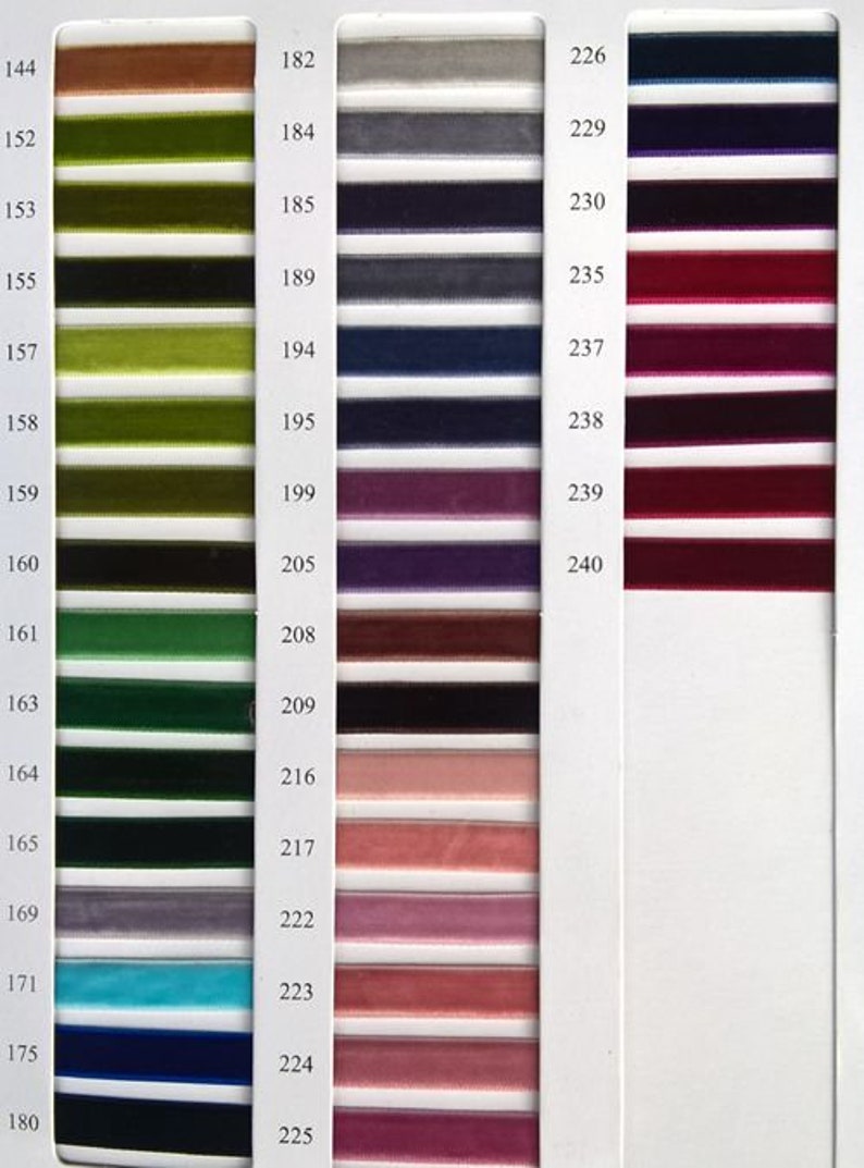 5 Yards 3/4 Inch Wide Velvet Ribbon You Choose Color YN-034 - Etsy