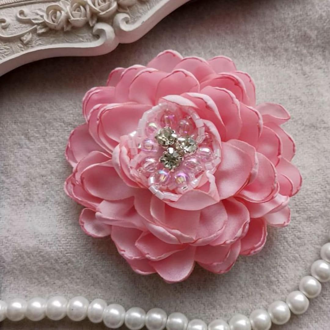 Larger Singed Flower Singed Rose Fabric Flower Fabric Rose With ...