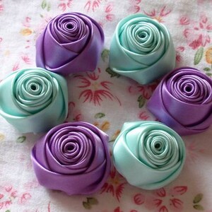 6 Handmade Rolled Roses (1-1/4 Inches) in Grape, Purple, Regal Purple ...