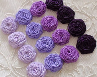 16 Small Handmade Ribbon Roses 7/8 to 1 Inches in Aqua Blue - Etsy