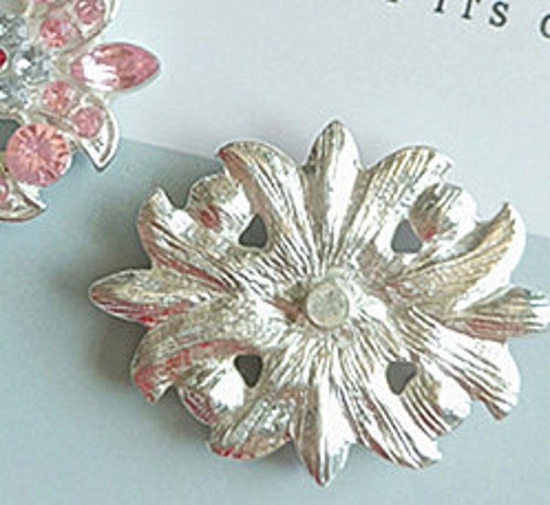 4 Flat Back Rhinestone Button Pearl Button Flower Button Embellishment ...