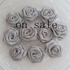 20 Mini Handmade Ribbon Roses With Leave (1/2 Inches) Rose Pink MY-993 ...