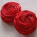 4 Handmade Ribbon Rolled Roses (2 Inches,1-1/4 Inch) in Aqua MY-060-53 ...