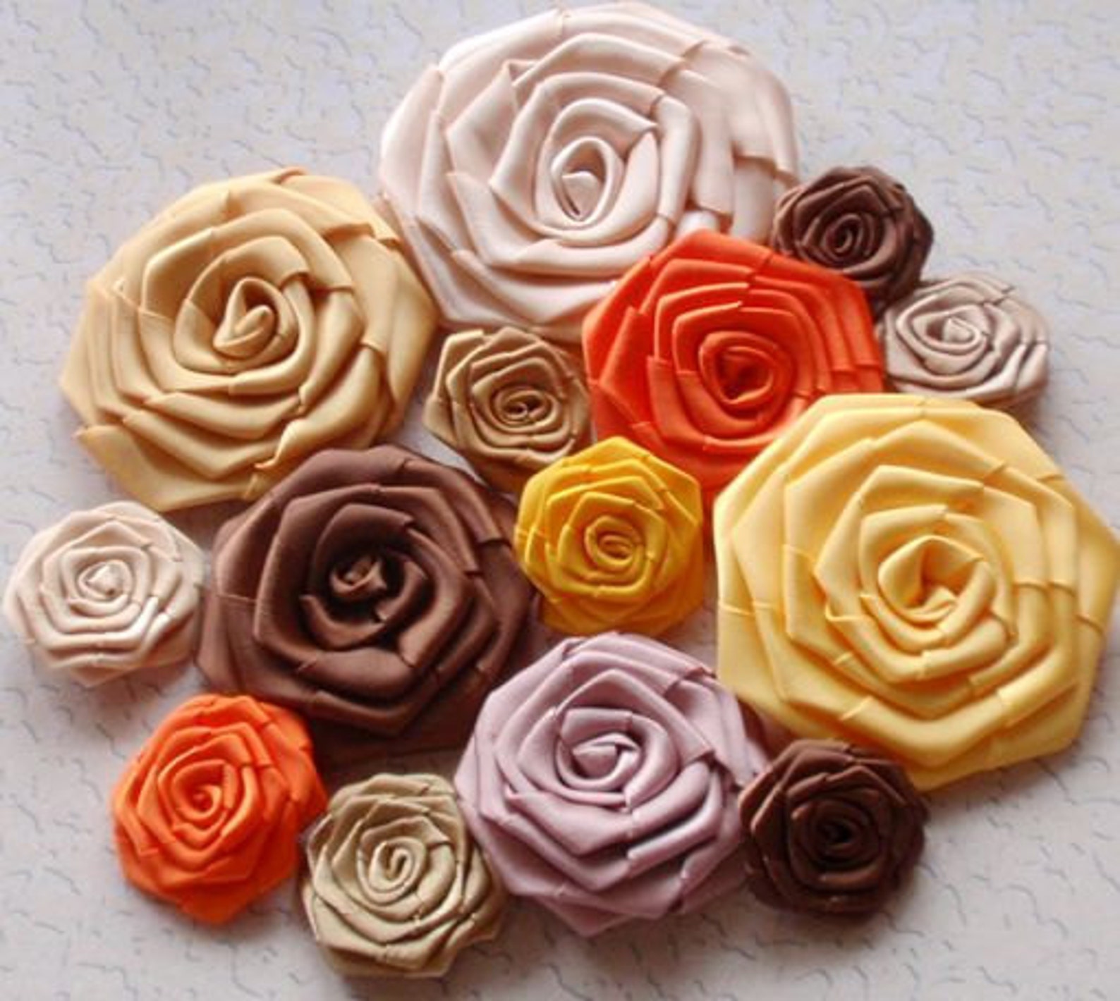 14 Handmade Ribbon Roses in Purple Combination MY-001 01 - Etsy