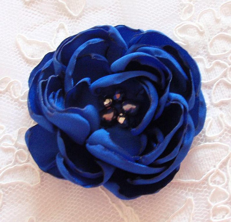 Larger Handmade Fabric Flower With Freshwhter Pearl 4 inches | Etsy