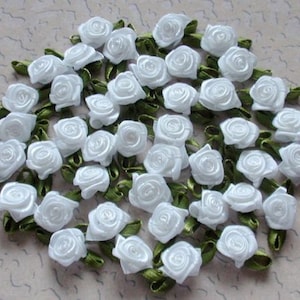 20 Mini Handmade Ribbon Roses (1/2 Inches) in Lt Pink More Color to ...