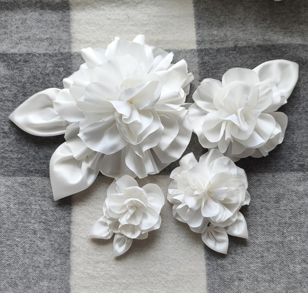 Larger Handmade Singed Flower Fabric Wedding Flower Silk Fabric Rose in ...