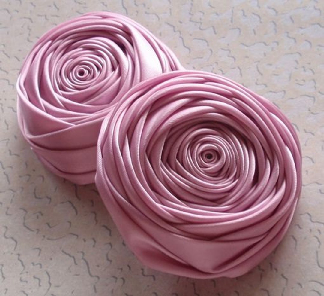 2 Handmade Rolled Roses (2-3/4 Inches) in Tulip MY-016 - 15 Ready to ...