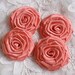 4 Handmade Ribbon Roses (2 Inches) in Lt Coral and Have Over 150 Colors ...