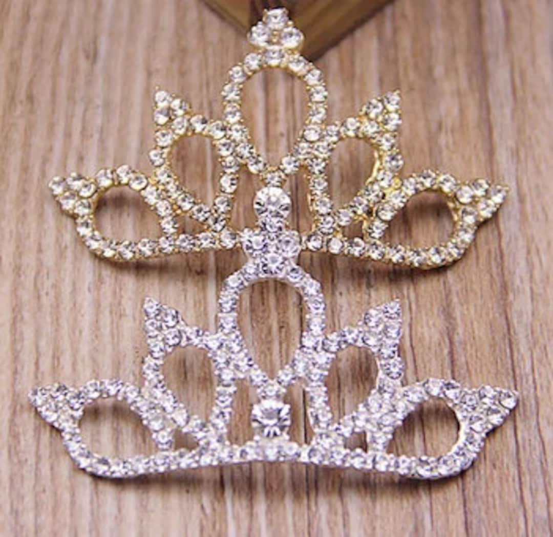 2 Rhinestone Button Flat Back Button Crown Button (57x32 Mm) QS-106 - Etsy