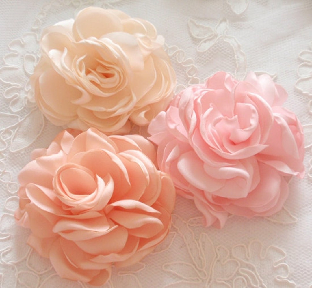 15 Larger Singed Flower Singed Rose Satin Flower Satin Roses 3 1 4 My