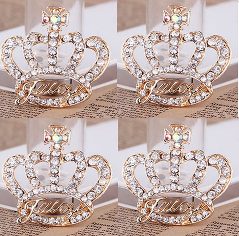 4 Flat Back Rhinestone Button Crown Button 39x36 Mm BL-015 - Etsy