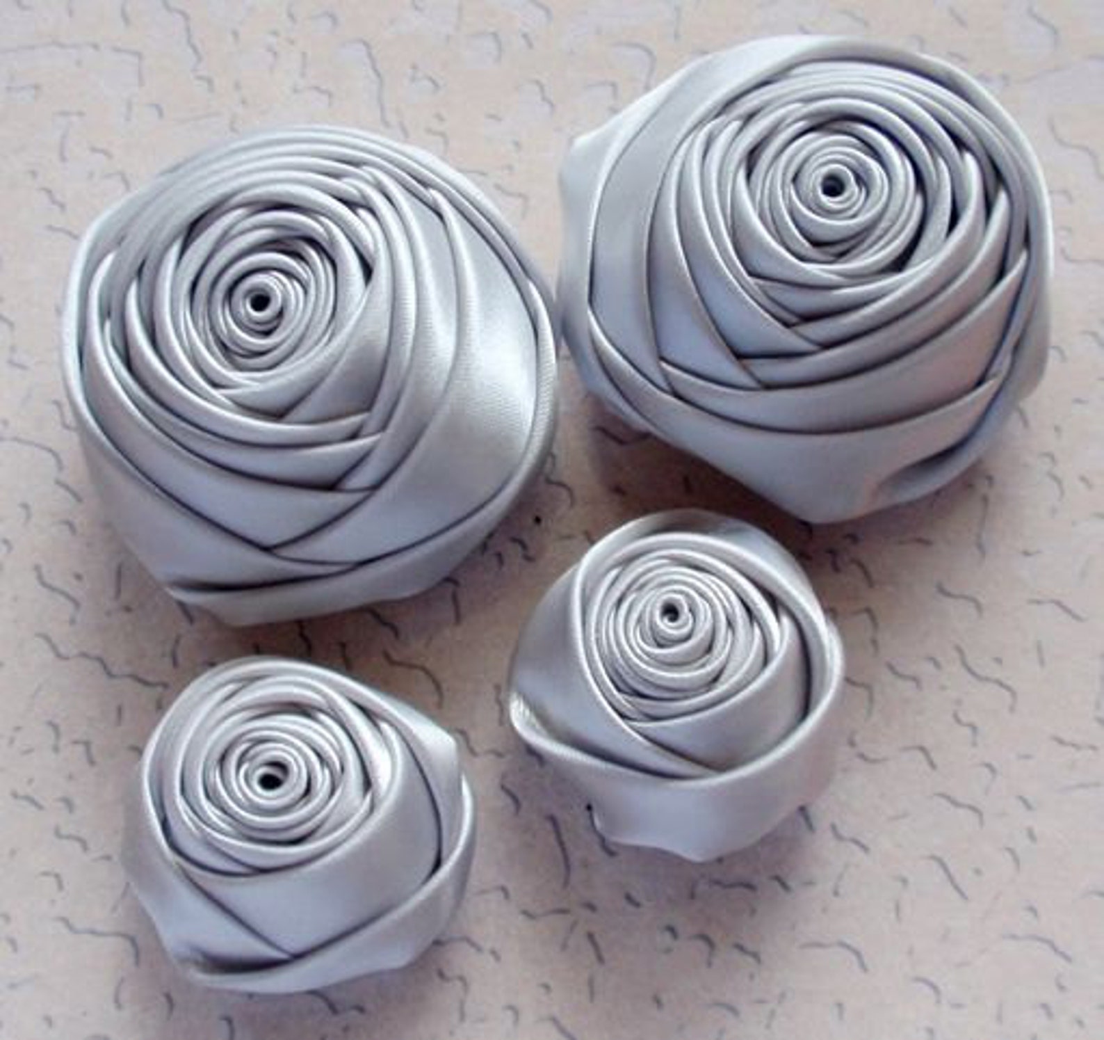 4 Handmade Rolled Ribbon Rose Ribbon Flower 2 Inches1-1/4 - Etsy